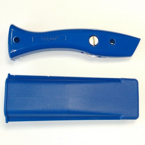 Janser Dolphin Blue Trimming Knife With Holster - Re-new Flooring Tools